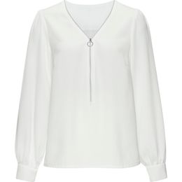Lascana Damen Langarmbluse wei&szlig;, Gr&ouml;&szlig;e 34