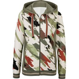 CREATION L PREMIUM Damen Modal-Viskose-Jacke champagner-khaki-bedruckt Gr&ouml;&szlig;e 36/38