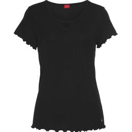s.Oliver Damen Pyjamaoberteil schwarz Gr&ouml;&szlig;e 44/46
