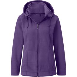 CR&Eacute;ATION L Damen Fleecejacke mit abnehmbarer Kapuze lila Gr&ouml;&szlig;e 48