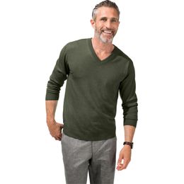 Marco Donati Damen V-Ausschnitt-Pullover khaki Gr&ouml;&szlig;e 56