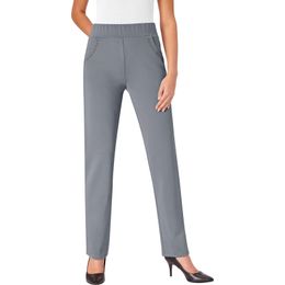 CR&Eacute;ATION L Damen Jerseyhose mit Ziersteinchen an den Taschen grau Gr&ouml;&szlig;e 52