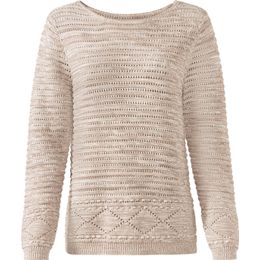 CR&Eacute;ATION L Damen Pullover aus mehrfarbigem Melange-Garn ecru-sesam-meliert Gr&ouml;&szlig;e 46