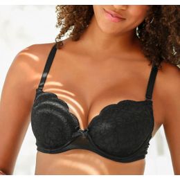 Damen Balconette-BH wei&szlig;+schwarz Gr&ouml;&szlig;e 80B