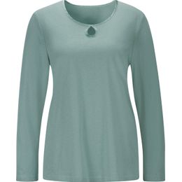 w&auml;schepur Damen Schlafanzug mit Tropfen-Ausschnitt jade-bedruckt Gr&ouml;&szlig;e 36/38