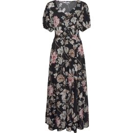 Lascana Damen Maxikleid schwarz bedruckt Gr&ouml;&szlig;e 40