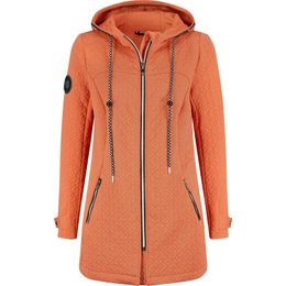 CR&Eacute;ATION L Damen Shirtjacke in strukturierter Qualit&auml;t, kontrastfarbene Details papaya Gr&ouml;&szlig;e 36