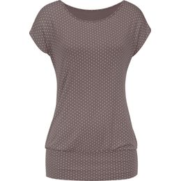 Lascana Damen Longshirt taupe-gepunktet Gr&ouml;&szlig;e 40/42