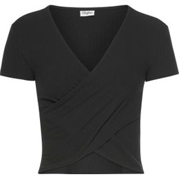 Buffalo Damen Kurzarmshirt schwarz Gr&ouml;&szlig;e 32/34