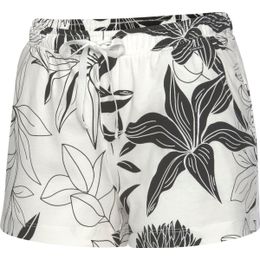 Lascana Damen Schlafshorts ecru-allover-gebl&uuml;mt Gr&ouml;&szlig;e 36/38