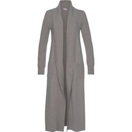 Lascana Damen Longstrickjacke grau-meliert Gr&ouml;&szlig;e 32/34