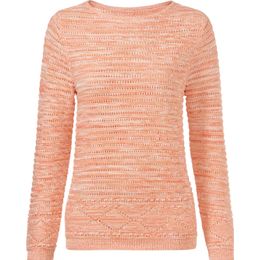 CR&Eacute;ATION L Damen Pullover aus mehrfarbigem Melange-Garn ecru-apricot-meliert Gr&ouml;&szlig;e 52