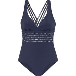 Lascana Damen Badeanzug marine-leo Gr&ouml;&szlig;e 46C