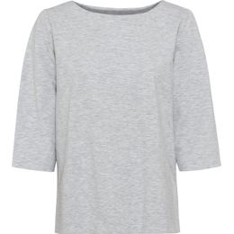 Heine Damen 3/4-Arm-Shirt mit Rundhals-Ausschnitt steingrau-meliert Gr&ouml;&szlig;e 34