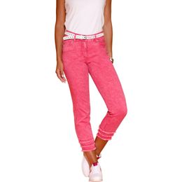 CR&Eacute;ATION L Damen 7/8-Jeans mit Fransenverzierung am Saum pink Gr&ouml;&szlig;e 38