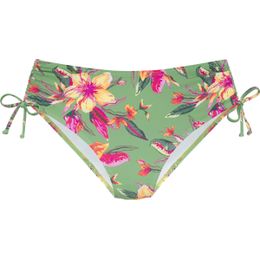 Lascana Damen Bikini-Hose salbei-pink bedruckt Gr&ouml;&szlig;e 42
