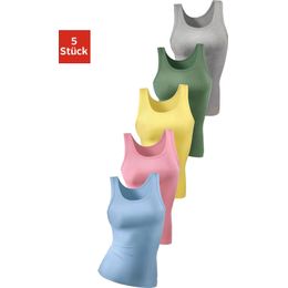 Damen Unterhemd hellblau, rosa, gelb, gr&uuml;n, grau-meliert Gr&ouml;&szlig;e 50/52