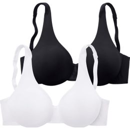Damen T-Shirt-BH schwarz+wei&szlig;, Gr&ouml;&szlig;e 75C