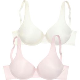 Damen T-Shirt-BH nougat+wei&szlig;, Gr&ouml;&szlig;e 75C