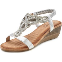 Lascana Damen Sandalette silberfarben Gr&ouml;&szlig;e 42