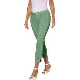 CR&Eacute;ATION L Damen 7/8-Jeans mit Glitzersteinchen an den Beinschlitzen eucalyptus Gr&ouml;&szlig;e 52