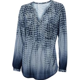 Heine Damen Blusenshirt im Tupfenmuster blau Gr&ouml;&szlig;e 50