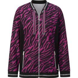 feel good Damen Jacke magenta-schwarz-bedruckt Gr&ouml;&szlig;e 36/38