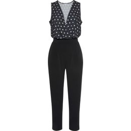 Lascana Damen Overall schwarz-creme-bedruckt Gr&ouml;&szlig;e 46