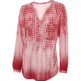 Heine Damen Blusenshirt im Tupfenmuster koralle Gr&ouml;&szlig;e 48