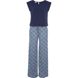 Lascana Damen Overall blau bedruckt Gr&ouml;&szlig;e 34