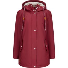 CR&Eacute;ATION L Damen Jacke mit Teddy-Futter dunkelrot Gr&ouml;&szlig;e 54
