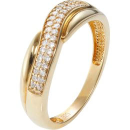 CR&Eacute;ATION L Damen Fingerring Silber vergoldet 925 Gr&ouml;&szlig;e 21