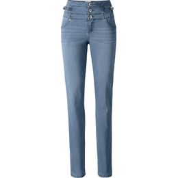 CR&Eacute;ATION L Damen Jeans mit 3-Knopf- und Rei&szlig;verschluss blue-bleached Gr&ouml;&szlig;e 20