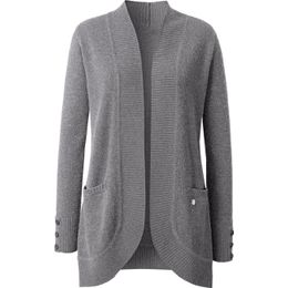 CREATION L PREMIUM Damen Longstrickjacke verschlusslose Form schwarz-anthrazit-meliert Gr&ouml;&szlig;e 38