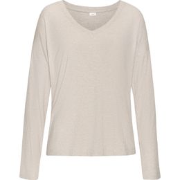s.Oliver Damen Pyjamaoberteil beige-meliert Gr&ouml;&szlig;e 44/46