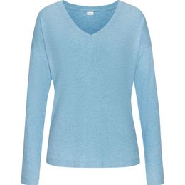 s.Oliver Damen Pyjamaoberteil hellblau-meliert Gr&ouml;&szlig;e 44/46