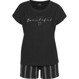 Damen Shorty schwarz-gestreift Gr&ouml;&szlig;e 40/42