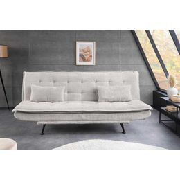 Riess Ambiente Modernes Schlafsofa JAZZ 190cm champagner beige Chenille 3-Sitzer Couch Riess-Ambiente Wohnzimmer