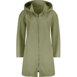 CR&Eacute;ATION L Damen Longjacke mit Kapuze und Seitenschlitzen schilf Gr&ouml;&szlig;e 38