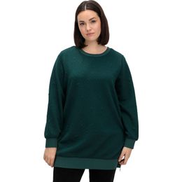 sheego Damen Longsweatshirt mit Stepp-Muster tiefgr&uuml;n Gr&ouml;&szlig;e 56/58