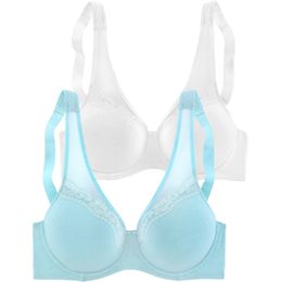 Damen Minimizer-BH hellblau+wei&szlig; Gr&ouml;&szlig;e 105E