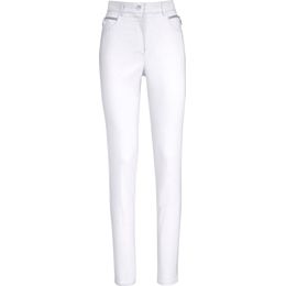 Damen Stretch-Hose mit Zier-Taschen vorne wei&szlig; Gr&ouml;&szlig;e 245