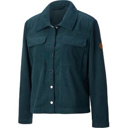 CR&Eacute;ATION L Damen Cordjacke mit Hemdkragen petrol Gr&ouml;&szlig;e 52