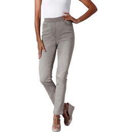 CREATION L PREMIUM Damen Jeans mit Rippenstrick-Bund grey denim Gr&ouml;&szlig;e 22