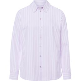 Heine Damen Klassische Bluse mit Kellerfalte im R&uuml;cken ros&eacute;-wei&szlig;-gestreift Gr&ouml;&szlig;e 46