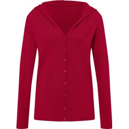 Heine Damen Kapuzenstrickjacke in Feinstrick-Qualit&auml;t rot Gr&ouml;&szlig;e 38