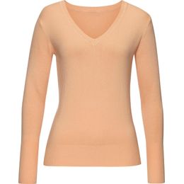 Vivance Damen V-Ausschnitt-Pullover pfirsich Gr&ouml;&szlig;e 40/42