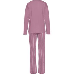 Vivance Dreams Damen Pyjama mauve gestreift Gr&ouml;&szlig;e 44/46