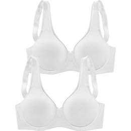 Petite Fleur Damen Minimizer-BH 2xwei&szlig; Gr&ouml;&szlig;e 90B
