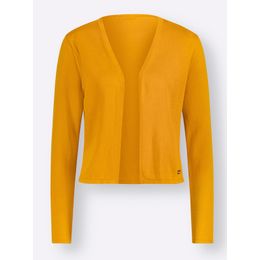 CR&Eacute;ATION L Damen Bolero mit langen &Auml;rmeln ocker Gr&ouml;&szlig;e 36